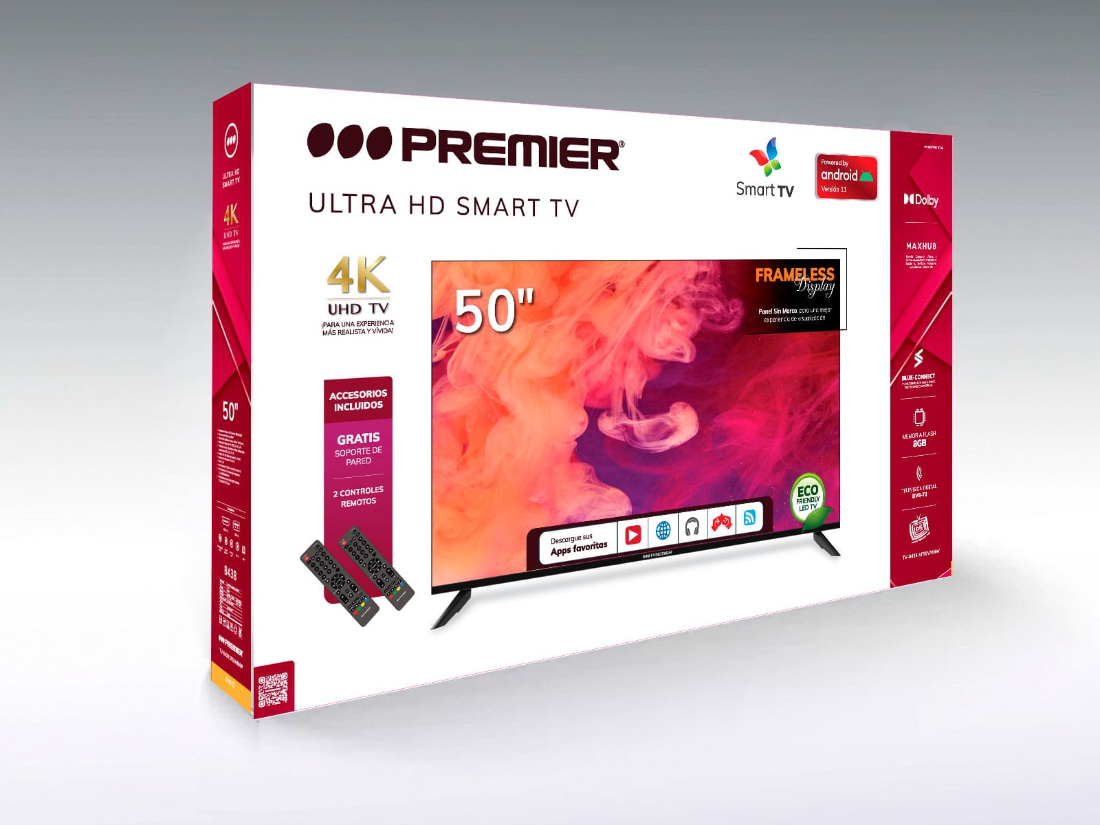 TELEVISORES PREMIER TV-8438 50 '' SMART TV UHD NEGRO | Precio a crédito ...